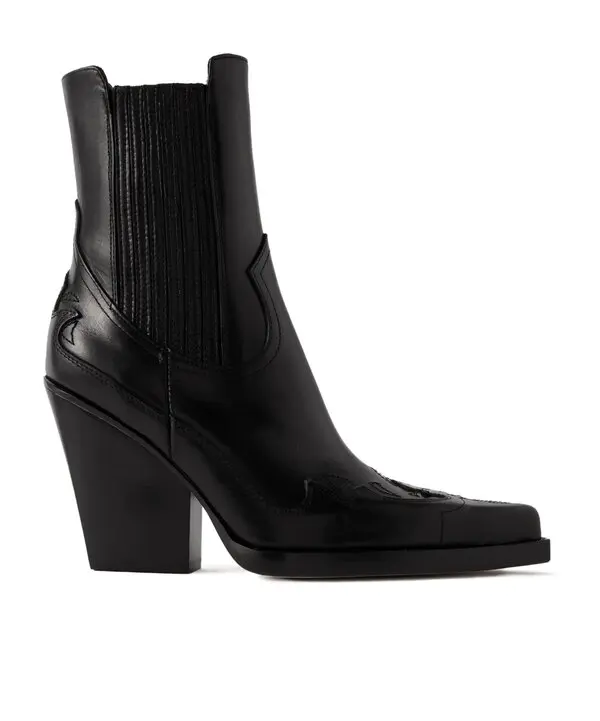 Paris Texas Embroidered Leather Pointed-toe Ankle Boots