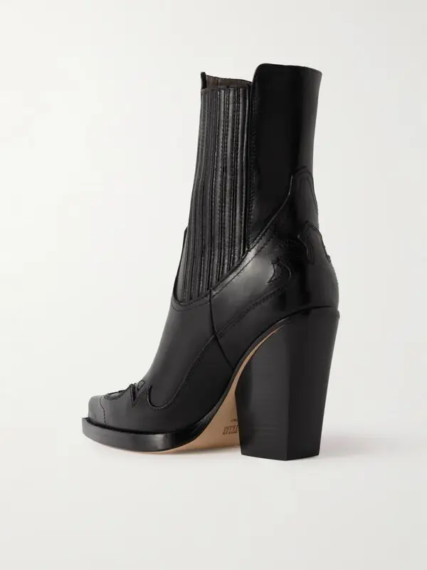 Paris Texas Embroidered Leather Pointed-toe Ankle Boots