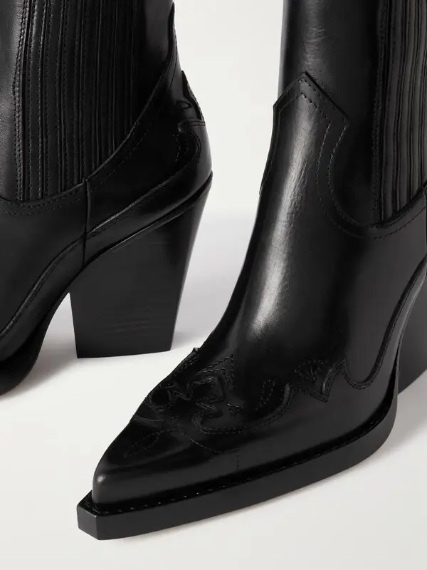 Paris Texas Embroidered Leather Pointed-toe Ankle Boots