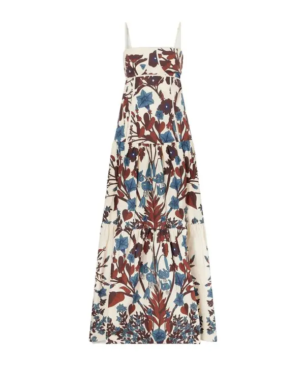 Johanna Ortiz Floral Print Cotton Poplin Maxi Dress - No