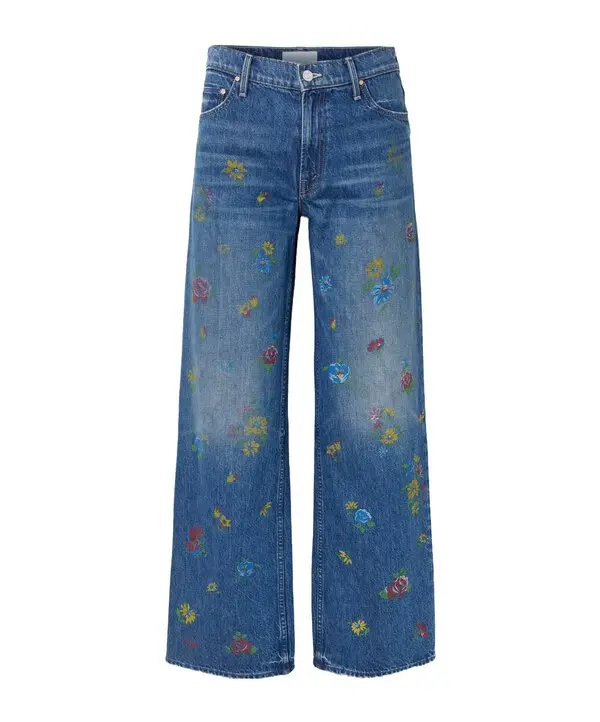 MOTHER Floral-print High-rise Wide-leg Jeans - No