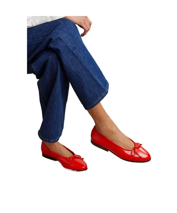 LOEFFLER RANDALL Bow-detailed Patent-leather Ballet Flats