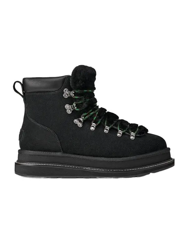 UGG X Sacai Shearling Ankle Boots With Leather Trim And Triple-stacked Sole