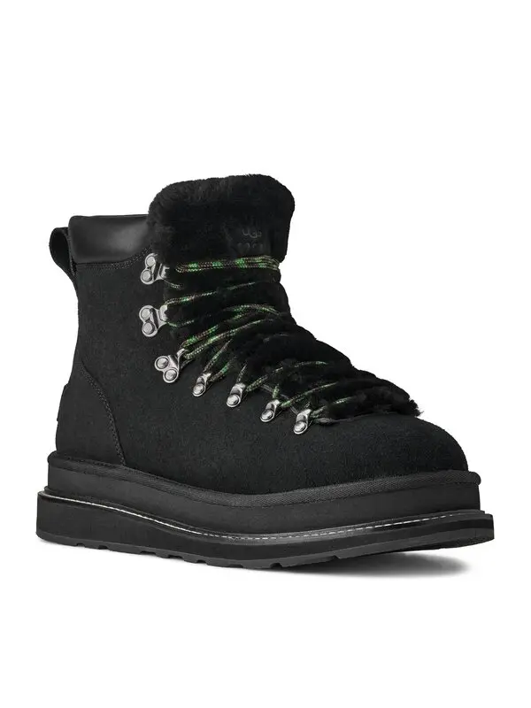 UGG X Sacai Shearling Ankle Boots With Leather Trim And Triple-stacked Sole