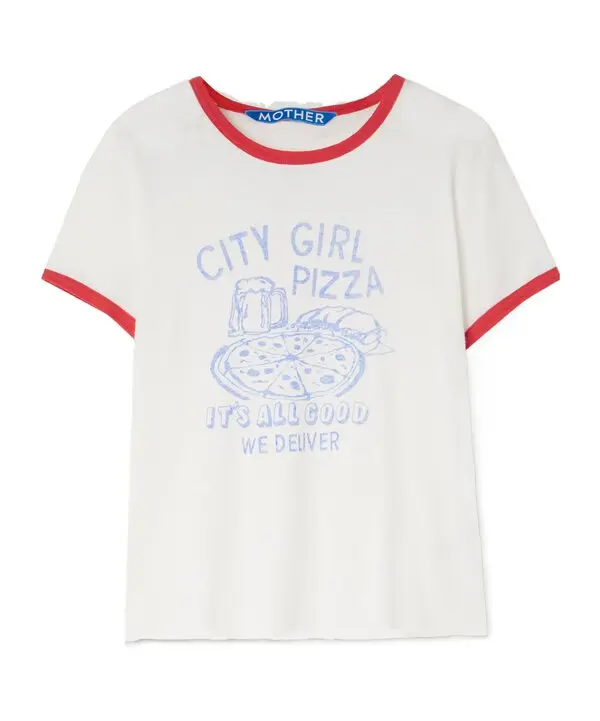 MOTHER The Lil Goodie Printed Cotton-blend Jersey T-shirt - No