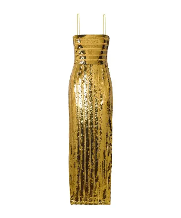 Galvan Sequined Stripe Maxi Dress - No