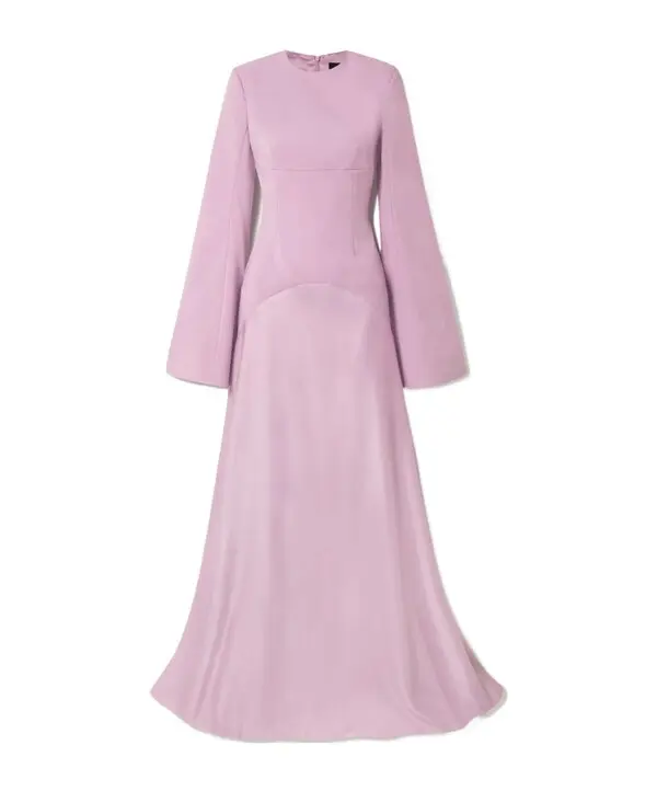 Solace Claudine Satin-trimmed Crepe Gown - No
