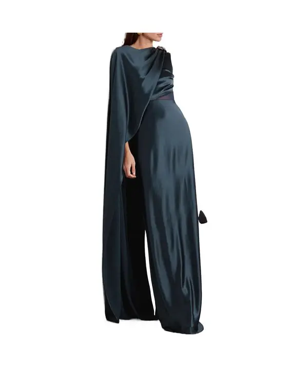 Saloni Embellished Draped Satin Gown