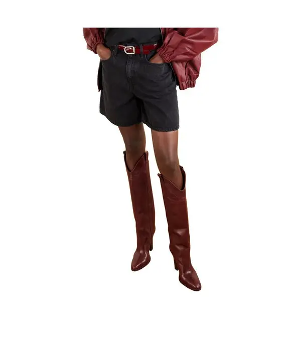 Paris Texas Knee High Block Heel Leather Boots