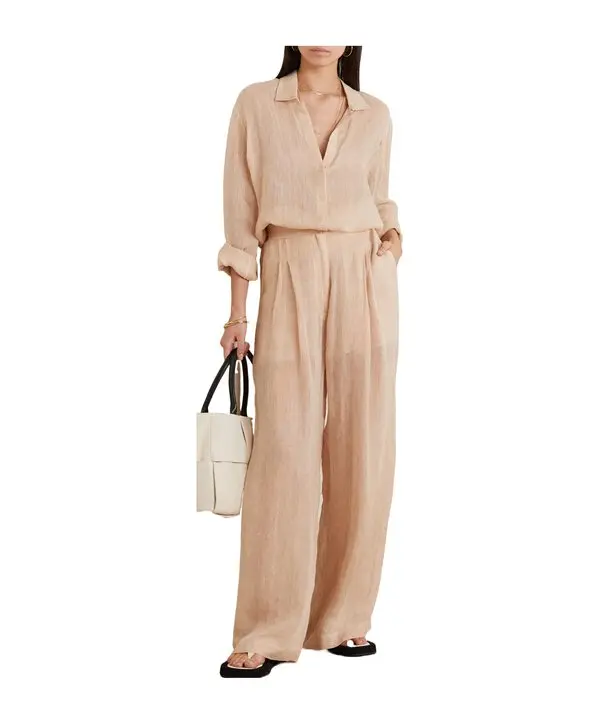Le Kasha Sohag Linen Wide-leg Trousers