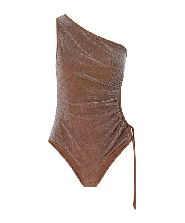 Johanna Ortiz One-shoulder Metallic One-piece Swimsuit - No