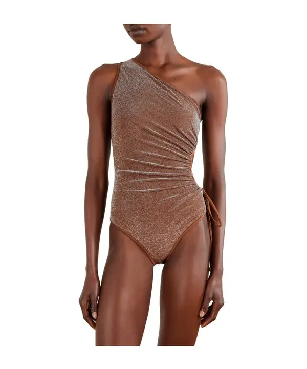 Johanna Ortiz One-shoulder Metallic One-piece Swimsuit