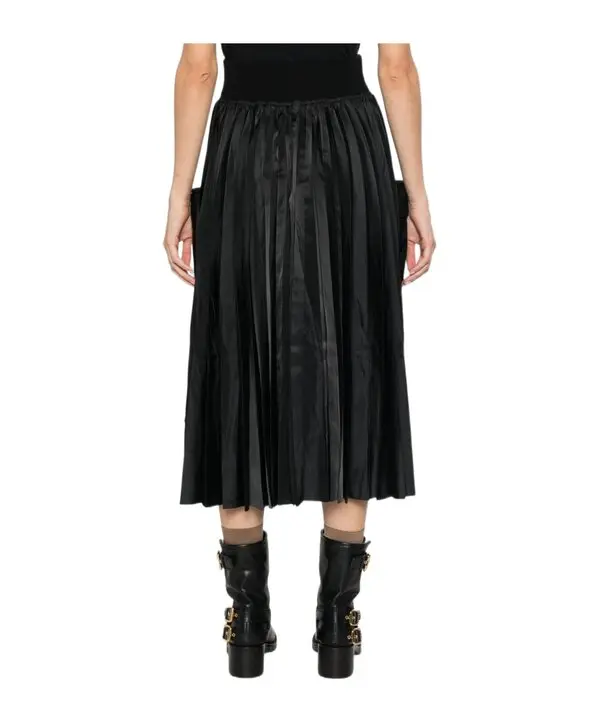 Sacai Quilted Pleated Midi Skirt