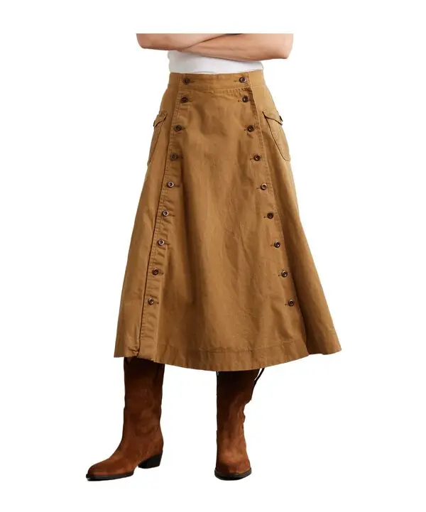 Ralph Lauren Cailtyn Cotton-canvas Midi Skirt