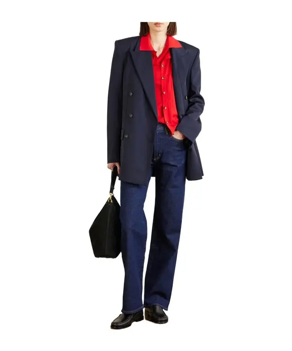 ALLUDE Pointelle Wool Polo Top