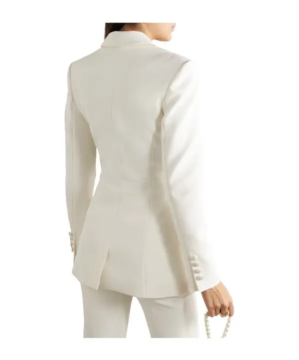 Safiyaa Stretch Crepe Blazer With Satin Trim