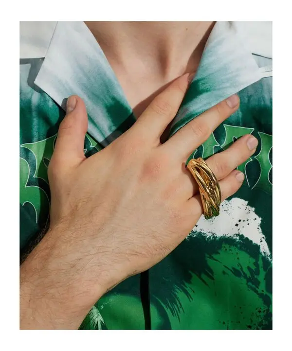 Balenciaga Sculpted Twisted Double Ring