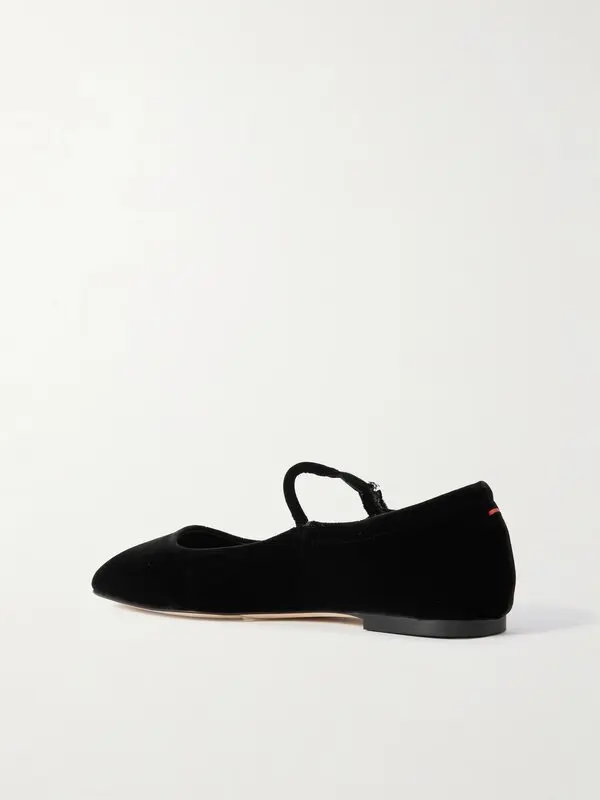 AeydĒ Velvet Mary Jane Ballet Flats