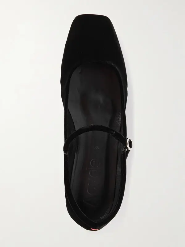 AeydĒ Velvet Mary Jane Ballet Flats