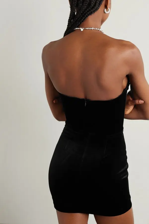 Alex Perry Velvet Strapless Dress
