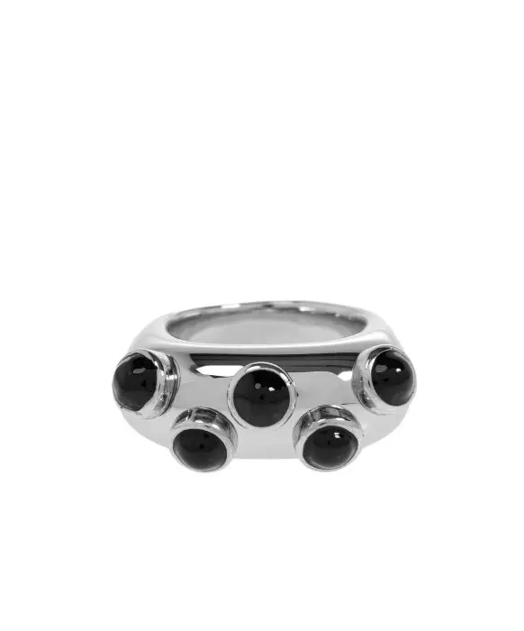 Marni Embellished Ring With Domed Details - Silver