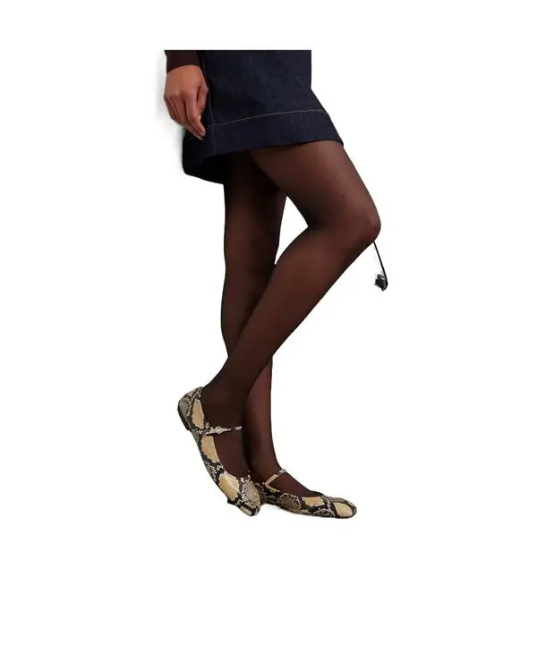 AeydĒ Snake-effect Leather Mary Jane Ballet Flats