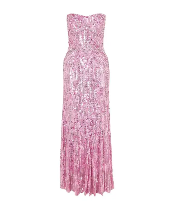 Jenny Packham Embellished Tulle Gown - No