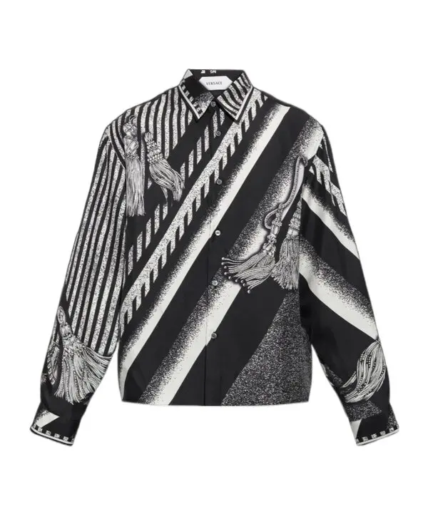 Versace Tassel-print Silk Shirt