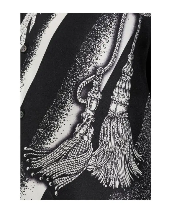 Versace Tassel-print Silk Shirt