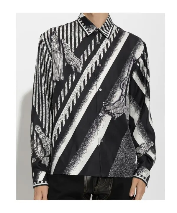 Versace Tassel-print Silk Shirt