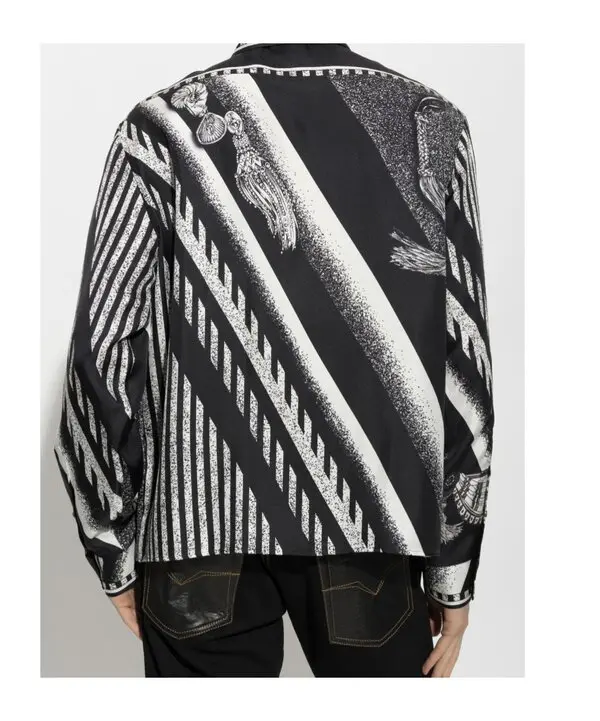 Versace Tassel-print Silk Shirt
