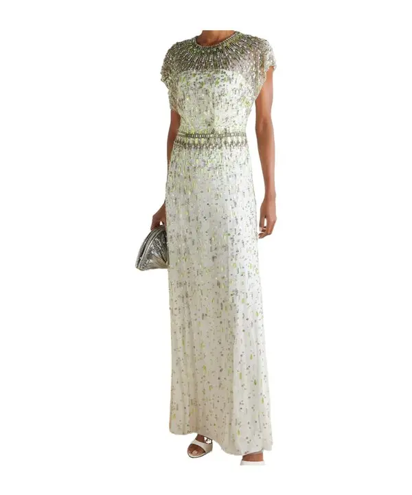 Jenny Packham Embellished Organza Gown