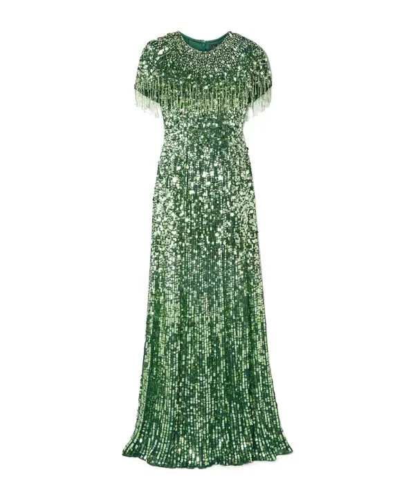 Jenny Packham Embellished Satin Gown - No