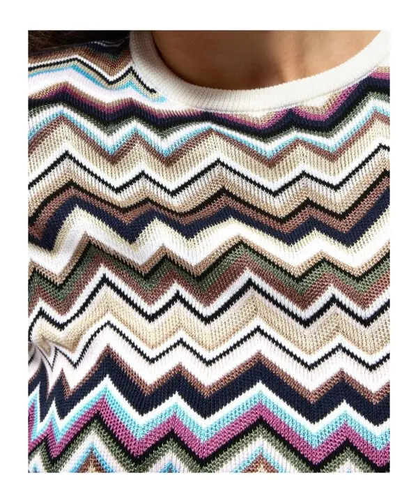 Missoni Zig Zag Motif Long Sleeve Maxi Dress