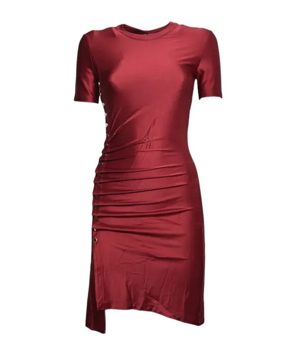 Rabanne Short Sleeve Ruched Jersey Dress - No
