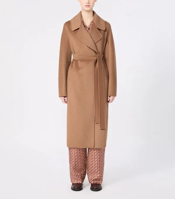 Max Mara Wool-cashmere-blend Wrap Coat - Beige