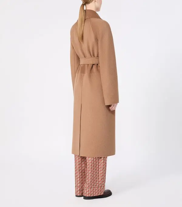 Max Mara Wool-cashmere-blend Wrap Coat - Beige