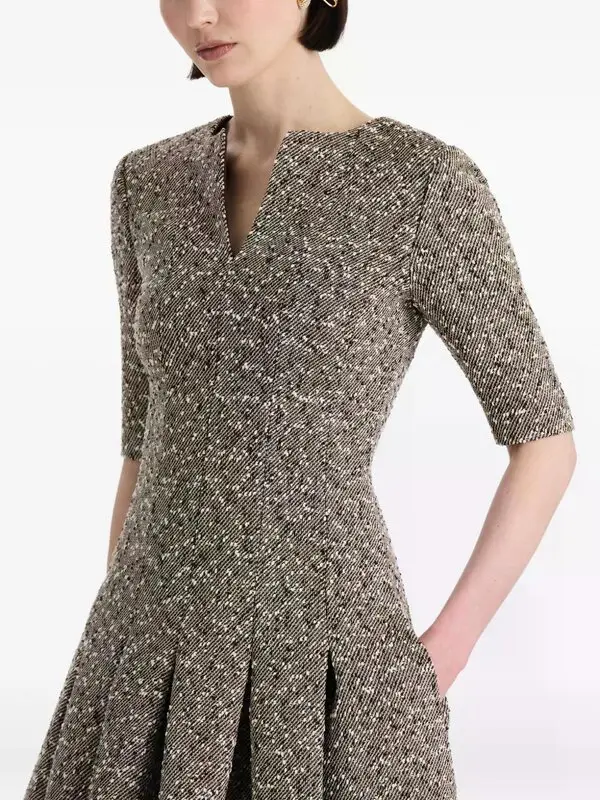 Oscar De La Renta Tweed Midi Dress