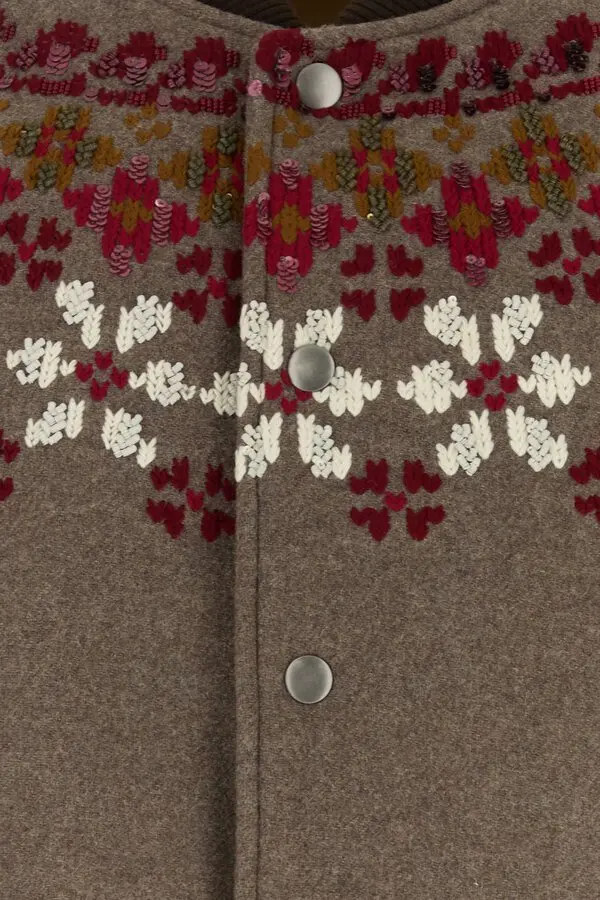 Dries Van Noten Embroidered Wool Blend Bomber Jacket