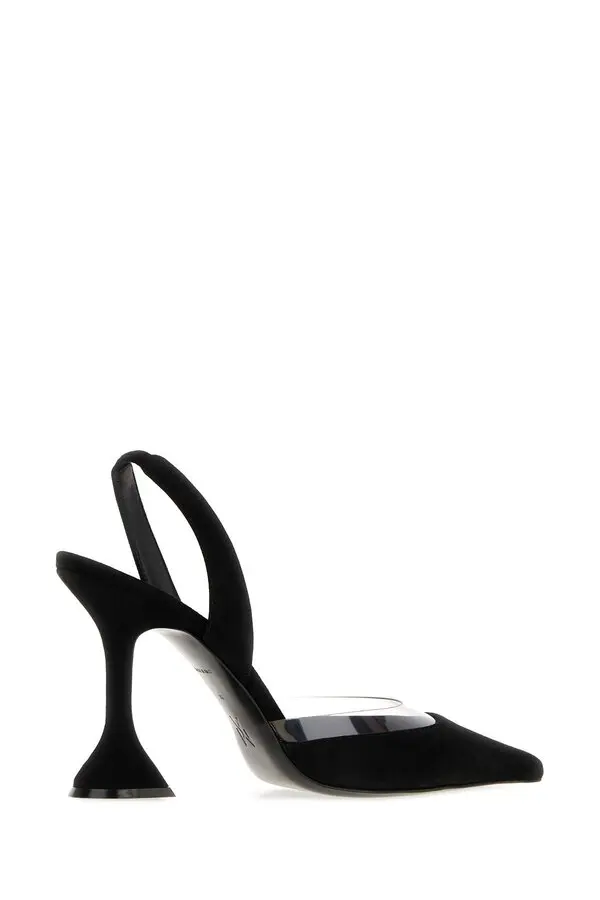 Amina Muaddi Suede Lara Slingback Pumps