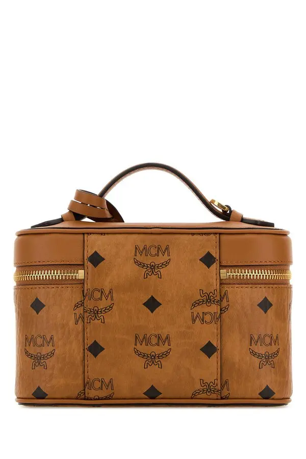 Mcm Printed Canvas Aren Handbag