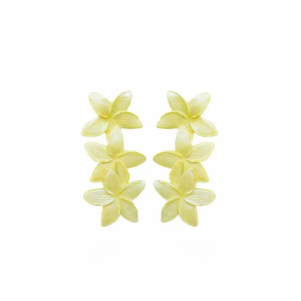 SUNSET MAGIC STUDIO Coco Colada Floral Statement Earrings - Yellow