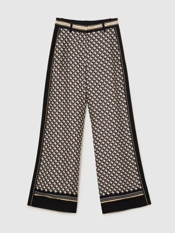 REISS Carmine Scarf-print Wide-leg Trousers
