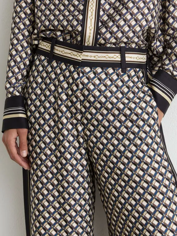 REISS Carmine Scarf-print Wide-leg Trousers