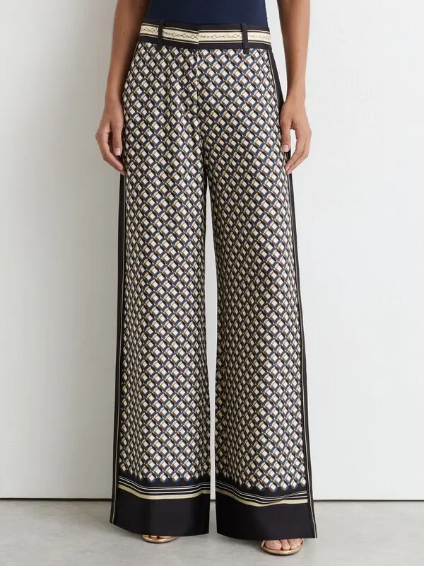 REISS Carmine Scarf-print Wide-leg Trousers