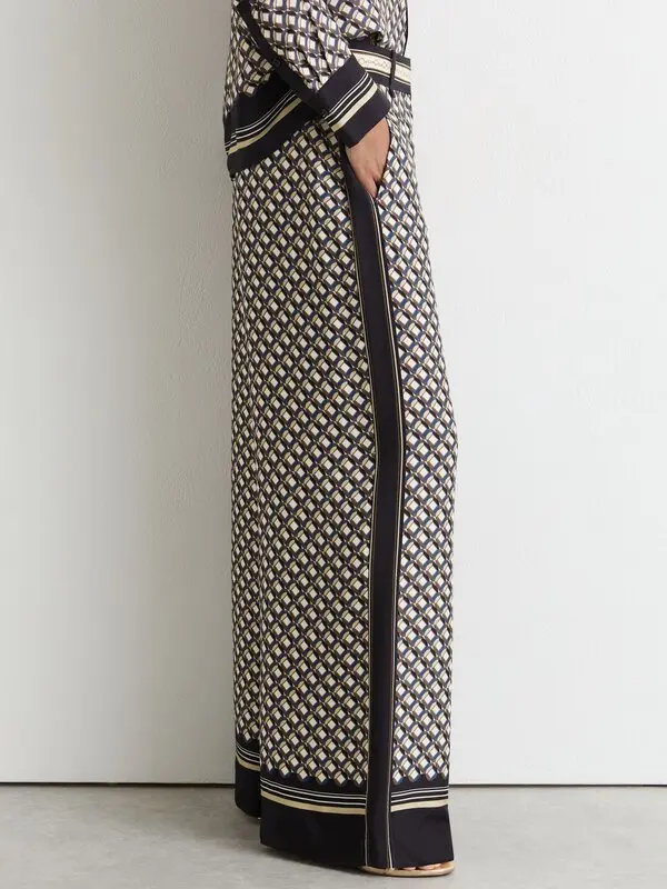 REISS Carmine Scarf-print Wide-leg Trousers