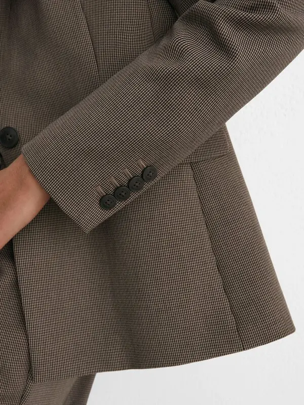 REISS Gabi Petite Puppytooth Single-breasted Suit Blazer