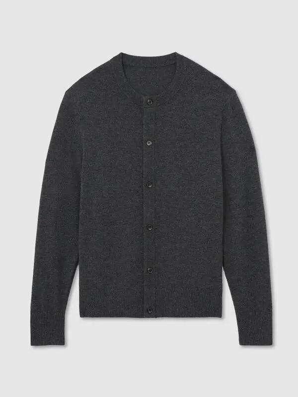REISS Stoke Cardigan - Charcoal Grey