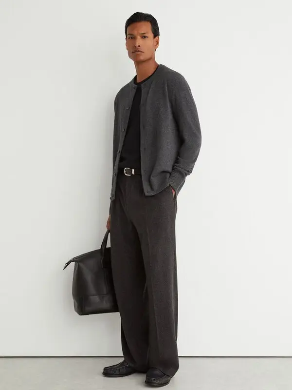 REISS Stoke Cardigan - Charcoal Grey