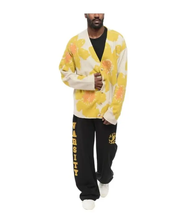 THE ELDER STATESMAN Floating Florals Cashmere Cardigan